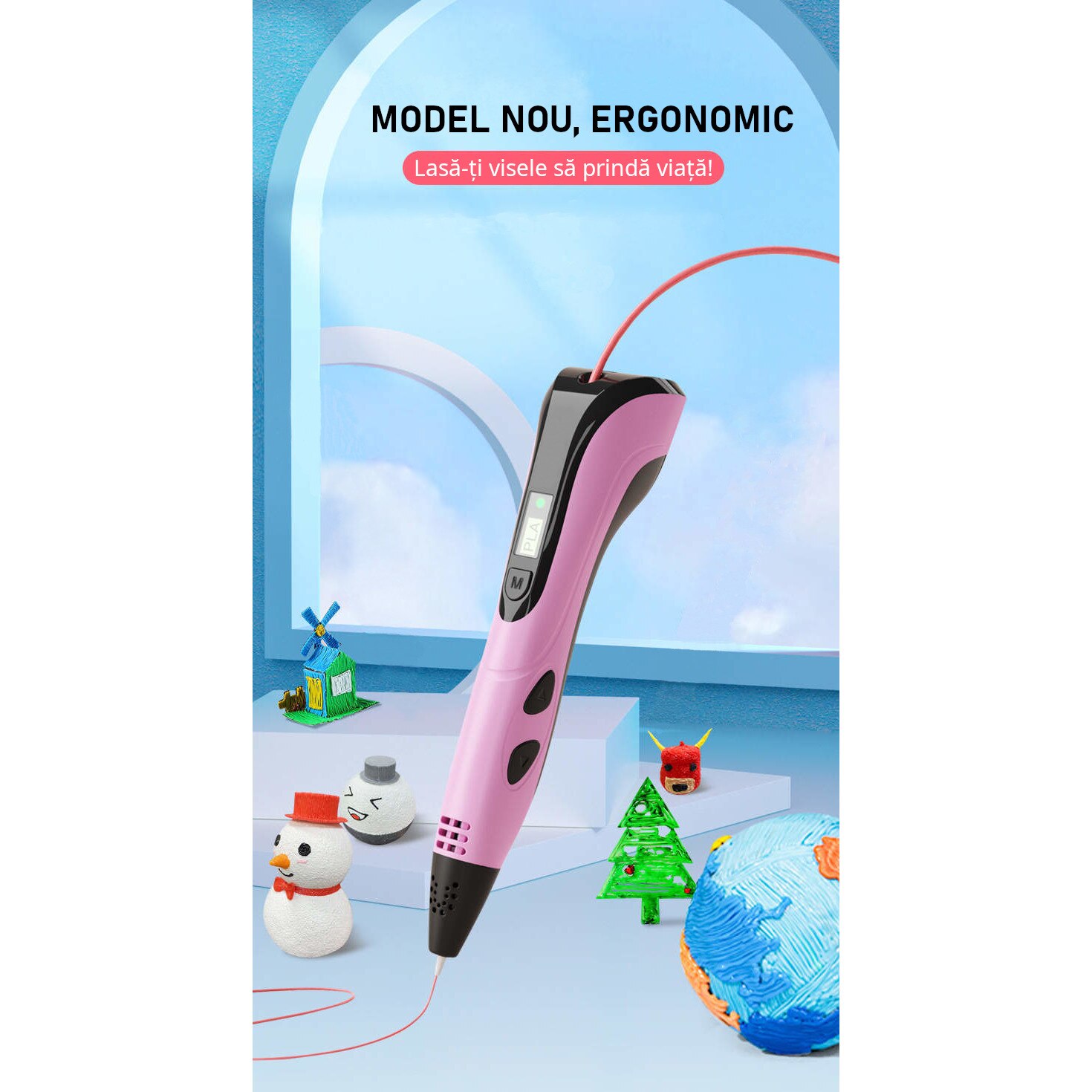 Creion Inteligent de Imprimare 3D eOptima® V3 Pro, Afisaj Digital ...