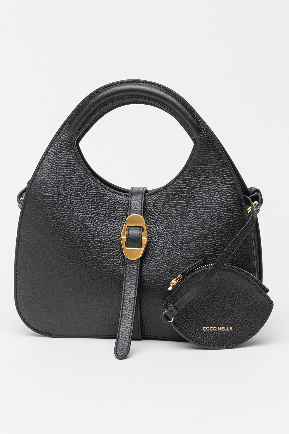 COCCINELLE, Geanta din piele cu bareta de umar Cosima, Negru - eMAG.ro