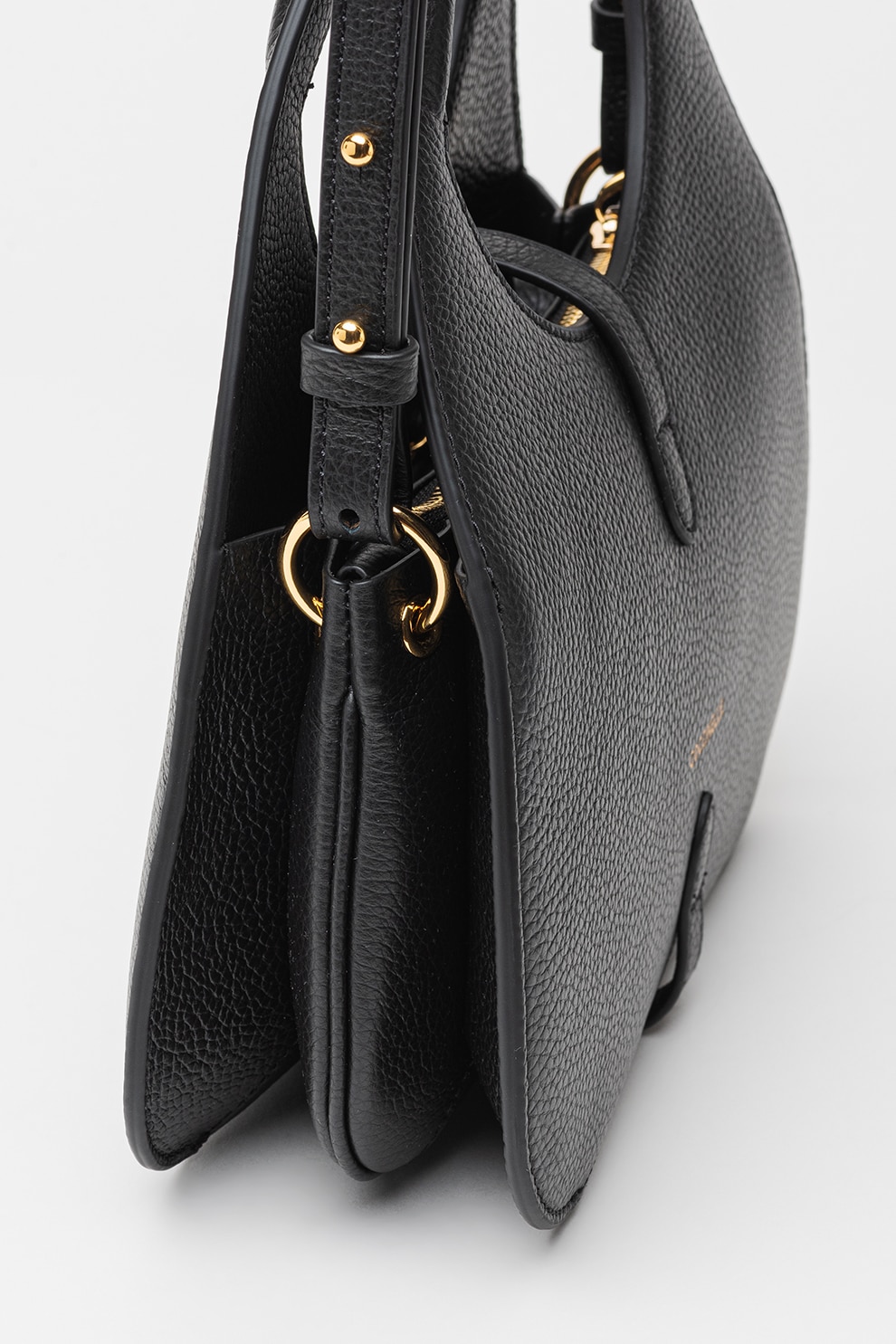 COCCINELLE, Geanta din piele cu bareta de umar Cosima, Negru - eMAG.ro