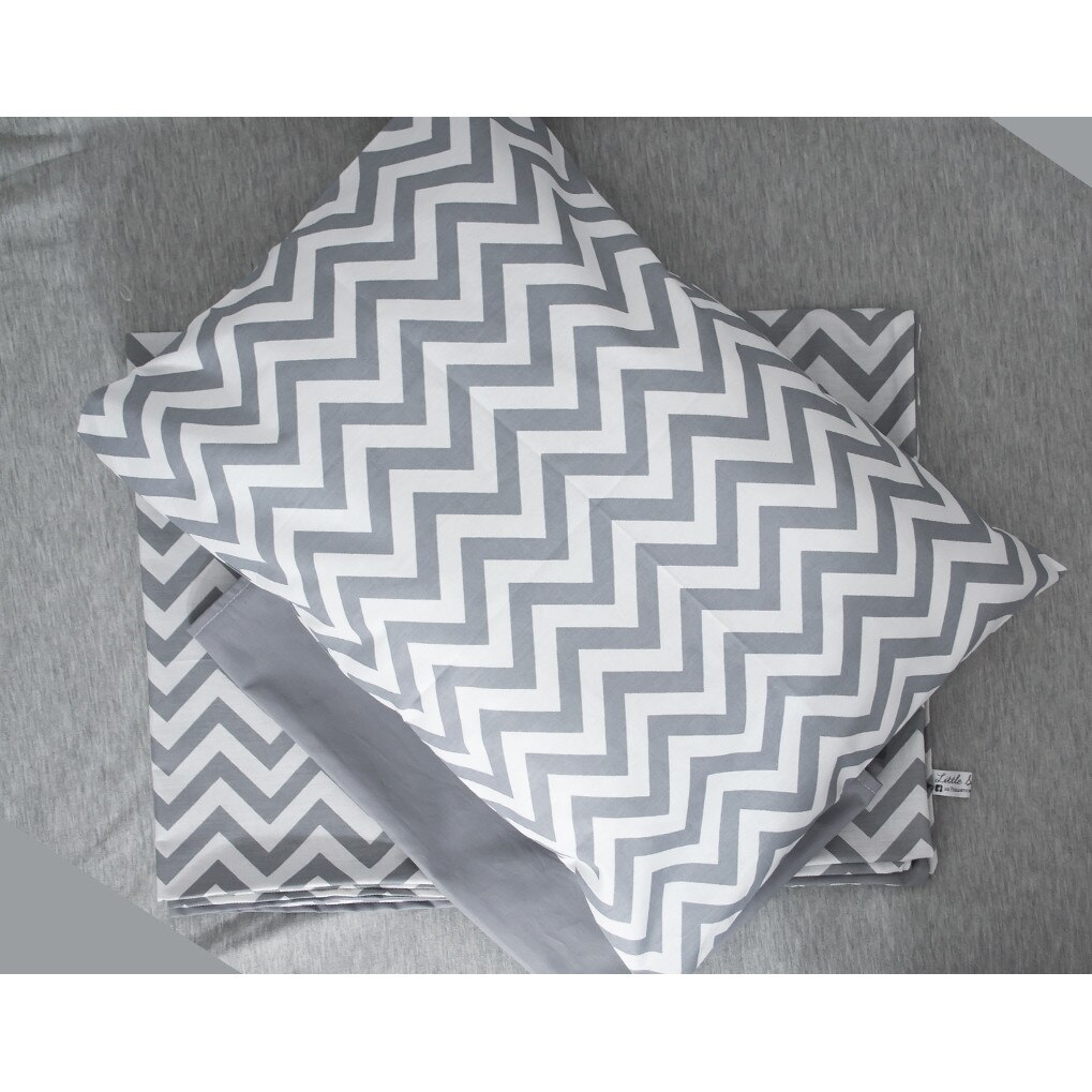 Спален комплект за бебешко легло Little Sunshine Baby Nuni, Сив зиг-заг ...