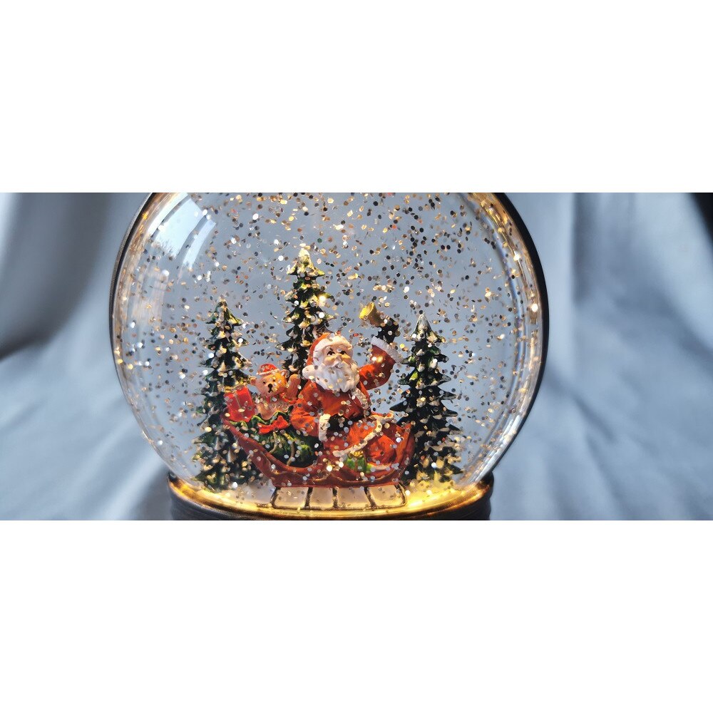 Felinar de Craciun cu Lichid, Forma Ovala, Efect de Ninsoare, 23cm ...