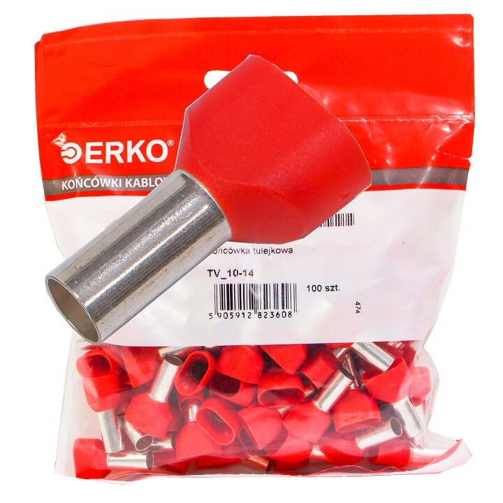 Pini terminali cu izolatie dubla TV 2x10/14 100 buc ERKO - eMAG.ro