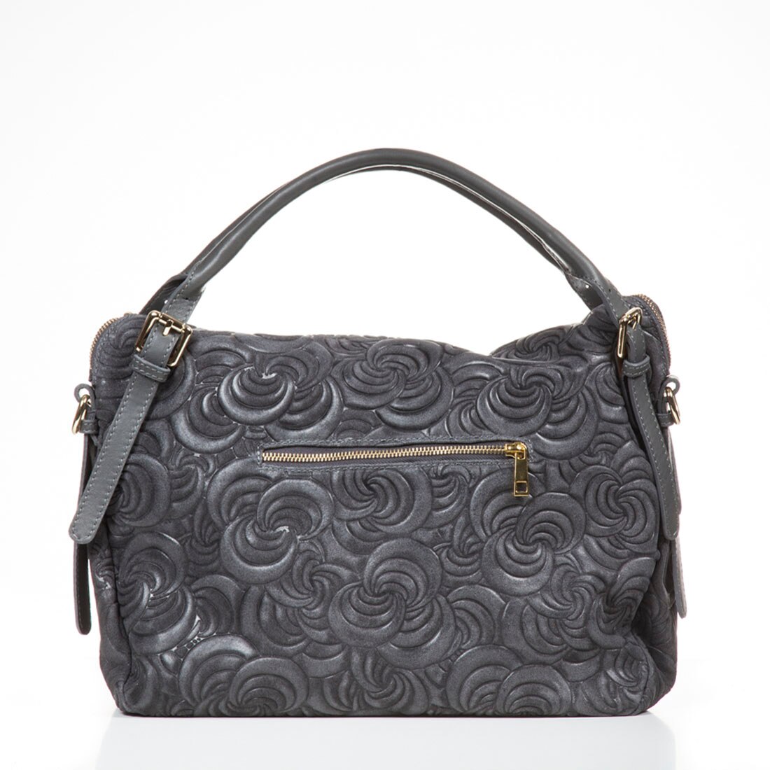 Дамска чанта Lucca Baldi, Сива, Италианска естествена кожа - eMAG.bg