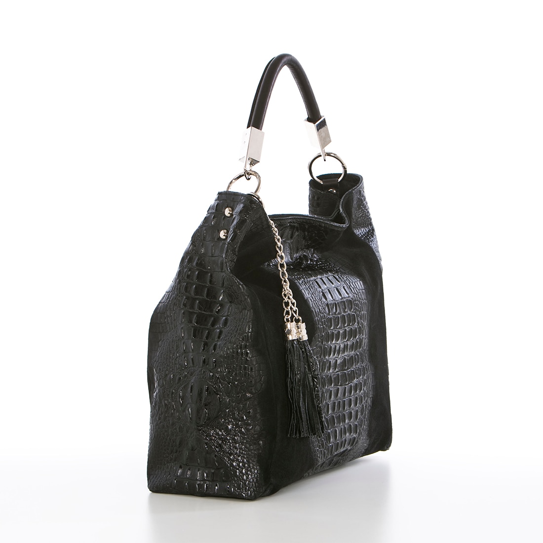 Дамска чанта Lucca Baldi, Черна, Италианска естествена кожа - eMAG.bg