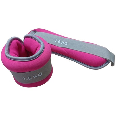 Set 2 greutati corporale, Madej, Neopren, Roz/gri, 2 x 1.5 kg - eMAG.ro