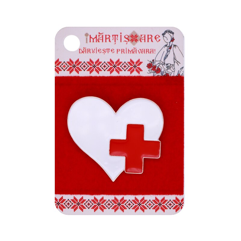 Martisor Brosa Inima Cruce Rosie - eMAG.ro