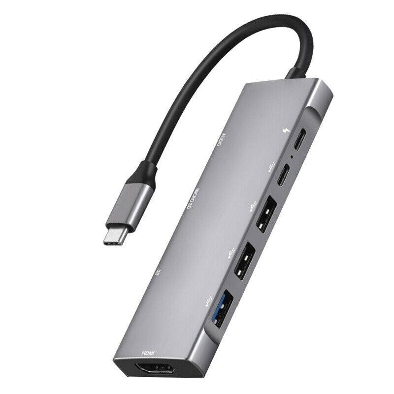 Hub Multiport 9 in 1, BKS, Card Reader SD/MicroSD, USB-C PD, Space Gray ...