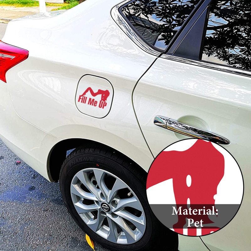 Autocolant Fill Me Up auto/moto, 14x10 cm, Rosu - eMAG.ro