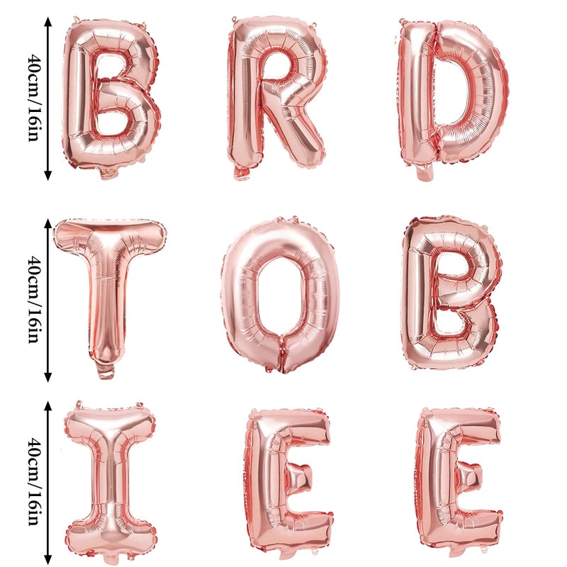 Set 36 baloane Bride to be, Latex/Folie aluminiu, Rose Gold - eMAG.ro
