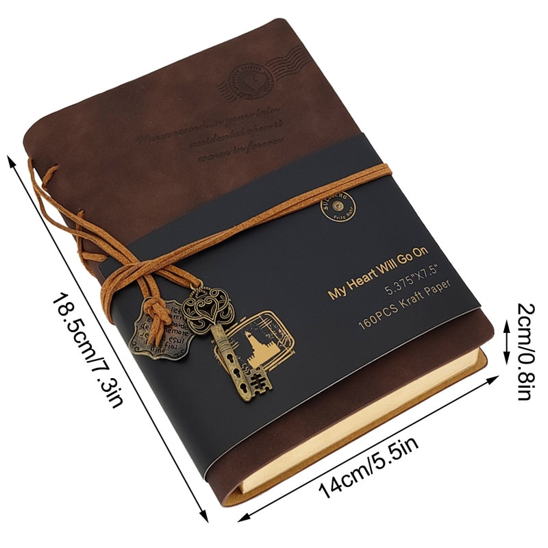 Agenda vintage, Hartie, A6, 18.5x13 cm, Maro - eMAG.ro