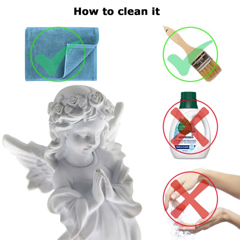 Statueta decorativa „Inger in rugaciune”, Rasina, 15x7,5x6cm, Alb - eMAG.ro