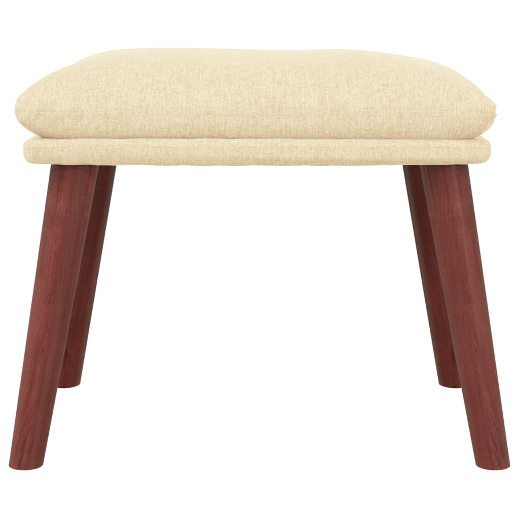 Scaun de relaxare cu taburet vidaXL, crem, textil, 70 x 77 x 94 cm, 10. ...