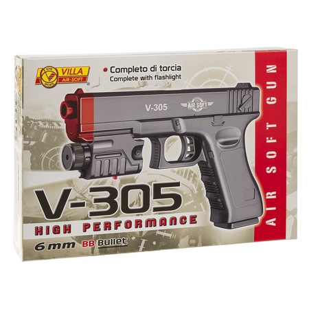 Детска играчка Villa Giocattoli, Еърсофт пистолет с топчета, V 305, Кал ...