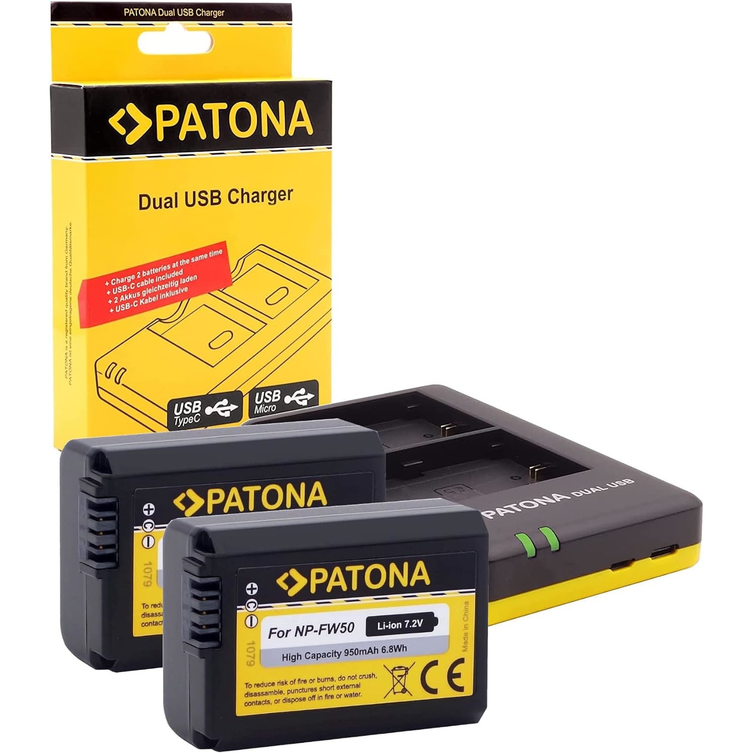 Pachet Incarcator Dual USB si 2x Acumulator Patona pentru Sony NP-FW50 - eMAG.ro