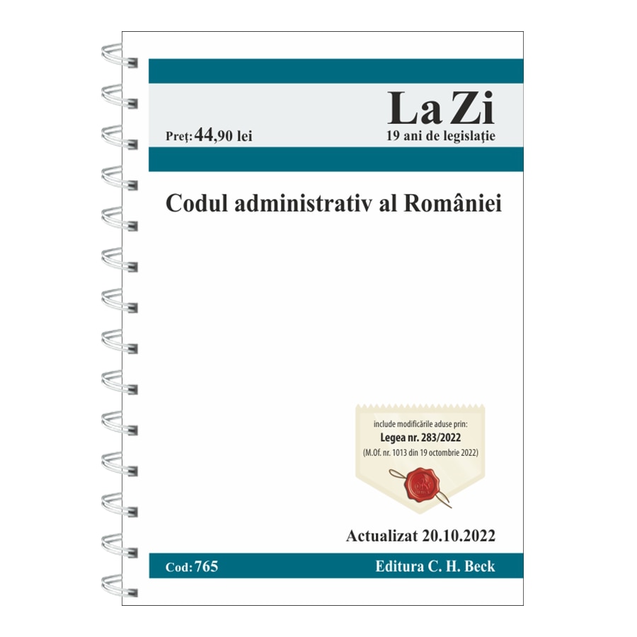 Codul administrativ al romaniei act.20.10.2022 ed. spiralata - eMAG.ro