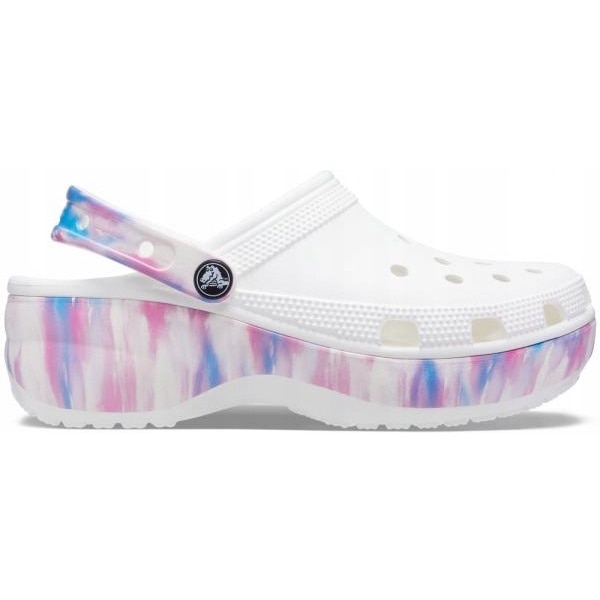 Saboti cu platforma dama Crocs, Alb/Multicolor - eMAG.ro