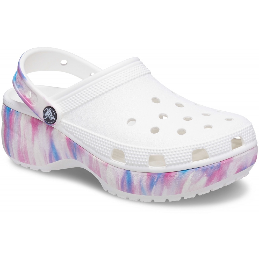 Saboti cu platforma dama Crocs, Alb/Multicolor - eMAG.ro
