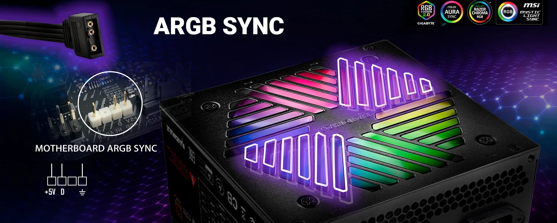 Sursa Raidmax Vortex 80PLUS Bronze, 500W, ATX, ARGB - eMAG.ro