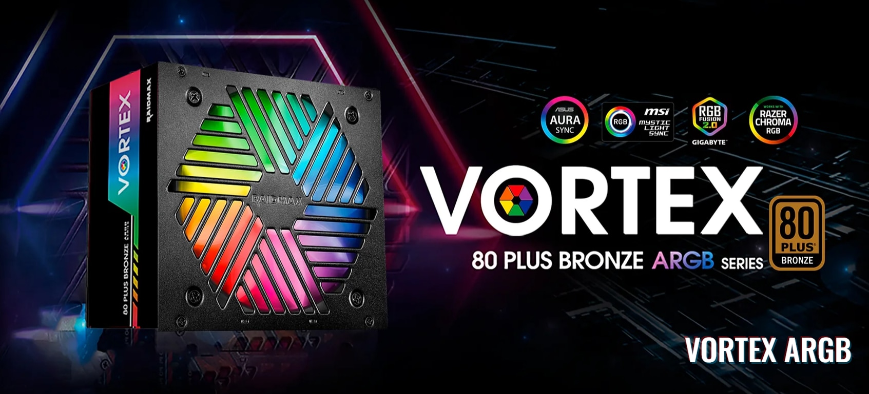 Sursa Raidmax Vortex 80PLUS Bronze, 500W, ATX, ARGB - eMAG.ro