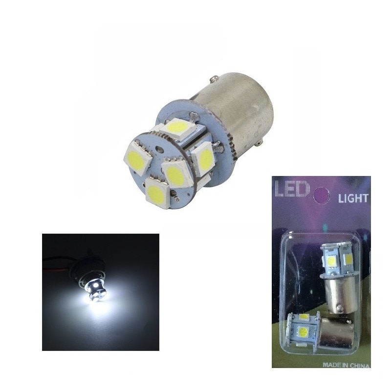 Set 2 becuri auto 8 SMD BA15S 1156 (P21W) 24V, Lumina Alb - eMAG.ro