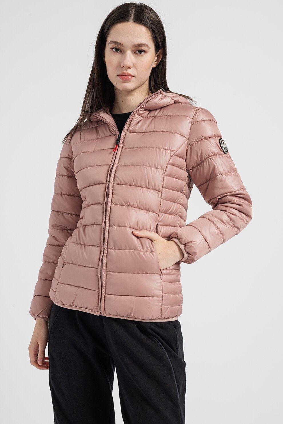 Anapurna, Geaca cu buzunare cu fermoar Ada, Roz prafuit, 3 - eMAG.ro