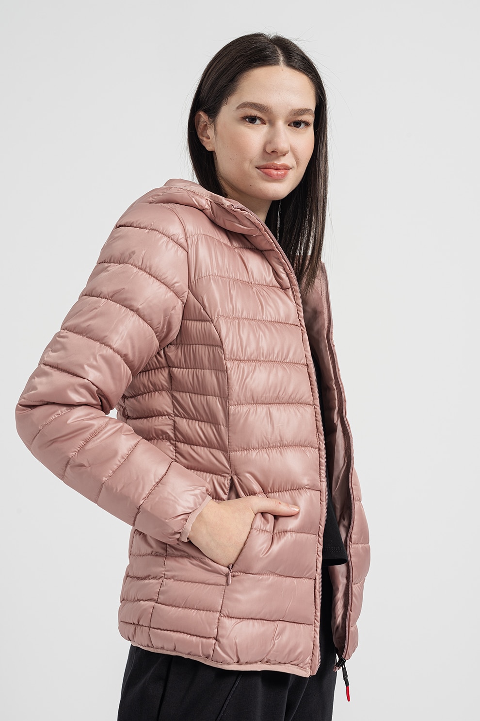 Anapurna, Geaca cu buzunare cu fermoar Ada, Roz prafuit, 3 - eMAG.ro