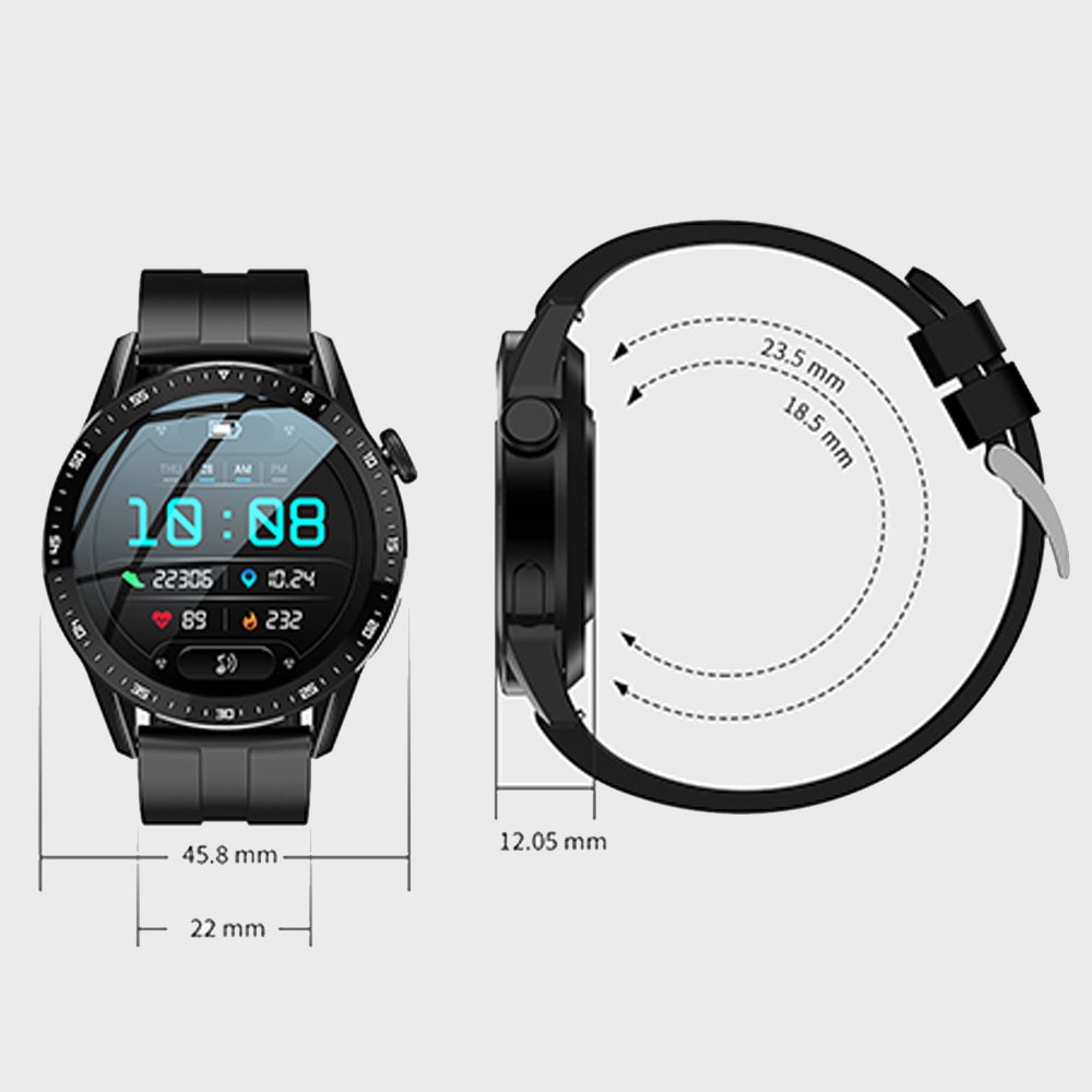 Smartwatch T3 Pro, Bluetooth 5.2, 1.28'', 220mAh, Maro - eMAG.ro