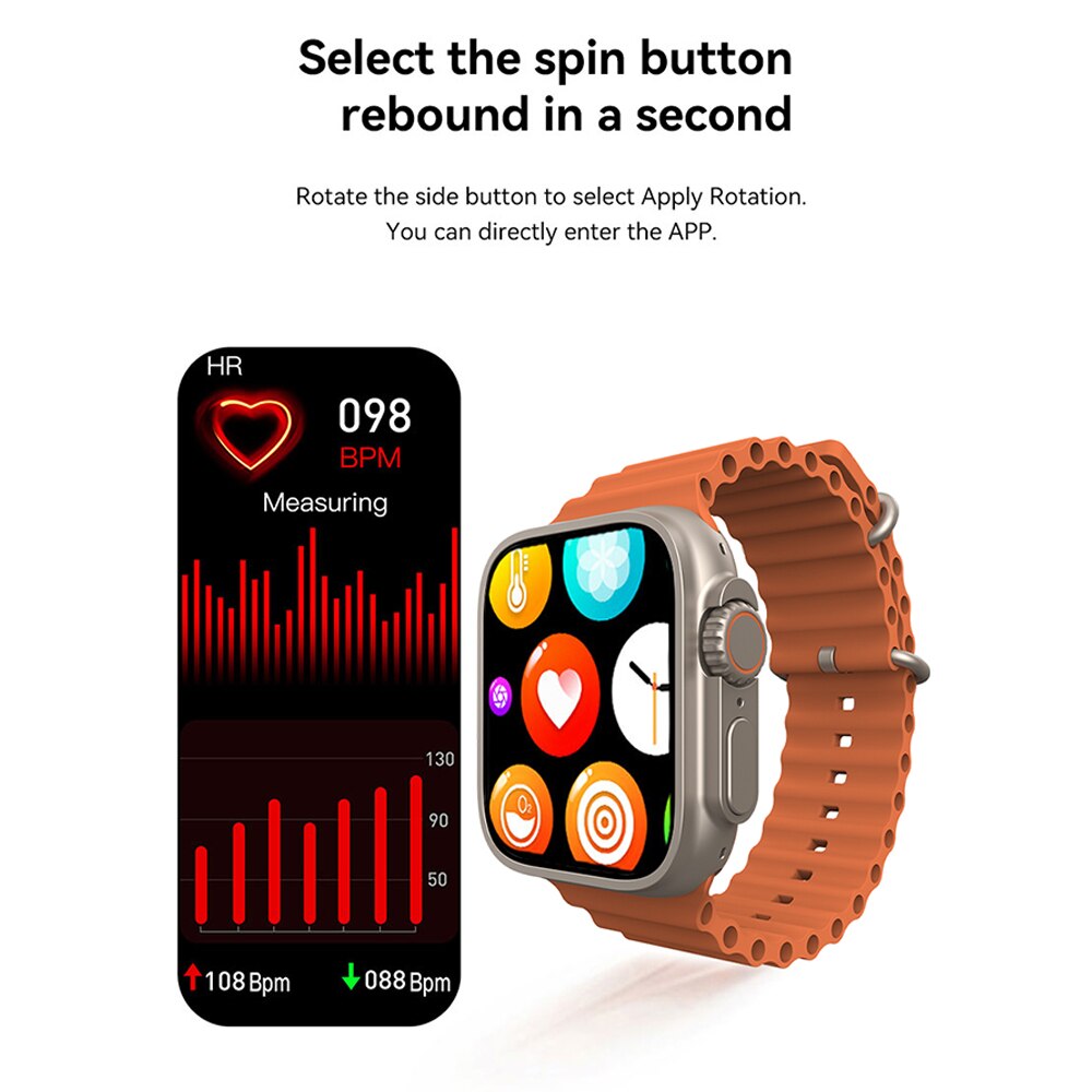 Smartwatch F8 Ultra, Bluetooth 5.2, 2.02'', 380mAh, Negru - eMAG.ro