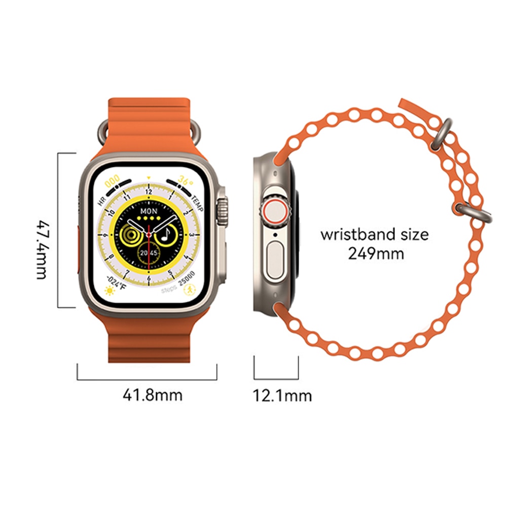 Smartwatch F8 Ultra, Bluetooth 5.2, 2.02'', 380mAh, Negru - eMAG.ro