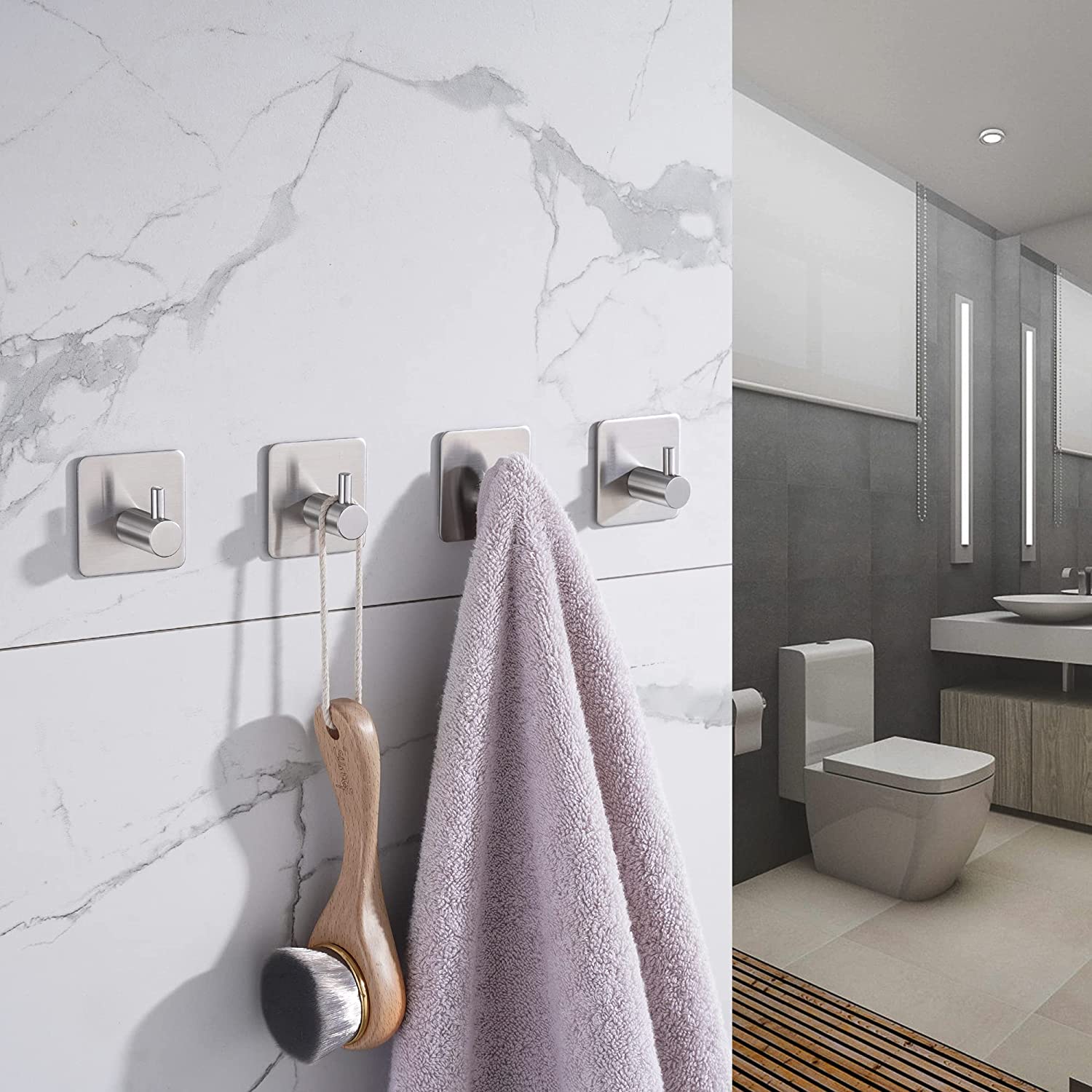 Set 4 Carlige Adezive Din Otel Inoxidabil, Darklove Carlige De Prosoape ...