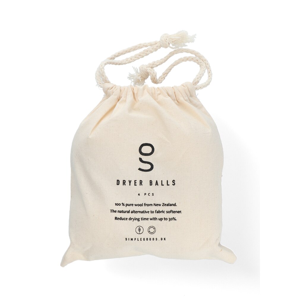 Set 4 bile de lana pentru uscator Simple Goods, efect antistatic ...