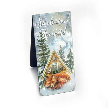 Semn de carte magnetic Sarbatori Fericite, 10 x 4.5 cm - eMAG.ro