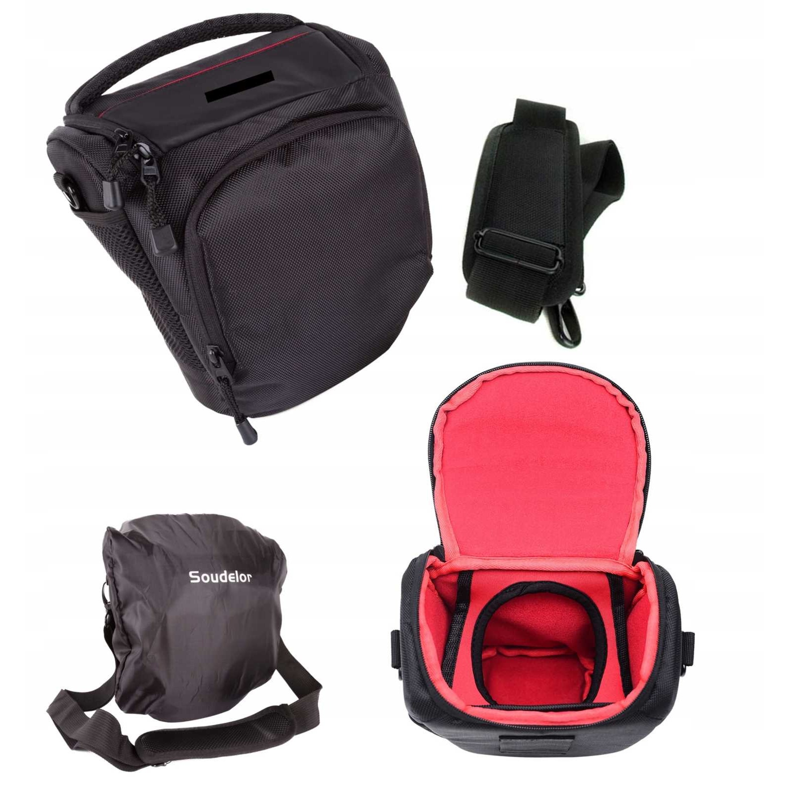 Geanta, tip colt, pentru aparat foto compact, negru - eMAG.ro