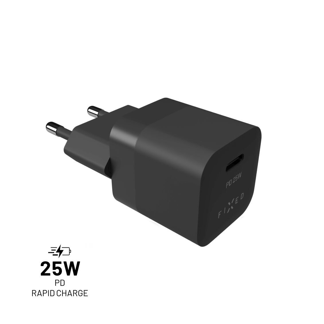 Incarcator FIXED Mini USB-C Travel Charger 25W, Negru - eMAG.ro