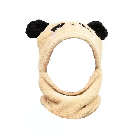 Caciula pentru copii, tip cagula, model ursulet zambitor, 1-5 ani, crem ...