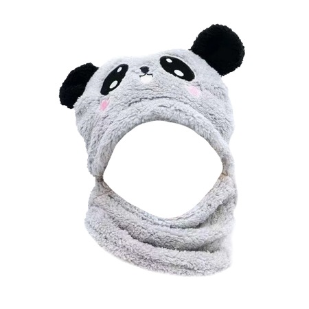 Caciula pentru copii, tip cagula, model ursulet zambitor, 1-5 ani, gri ...