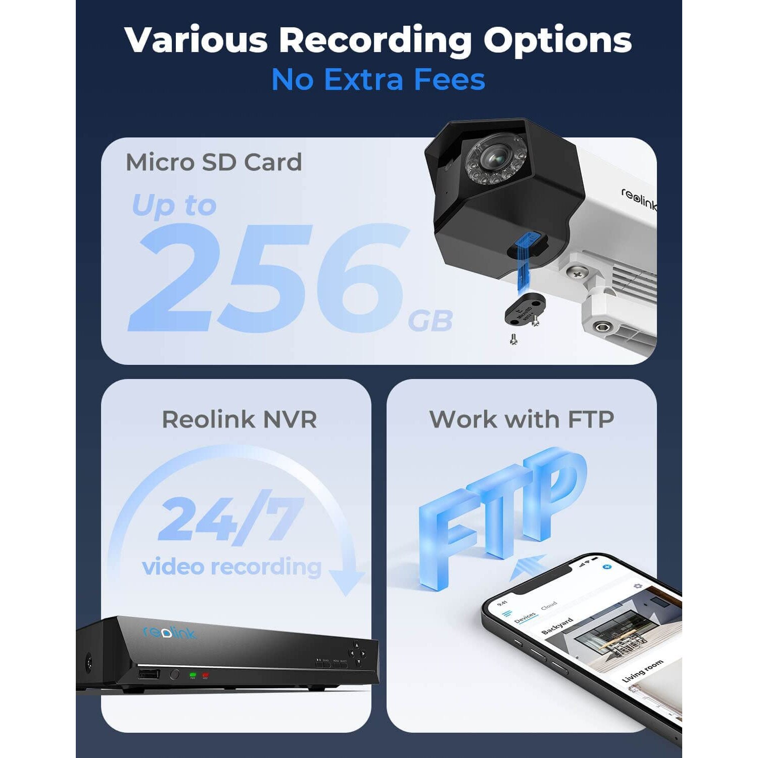 Camera de securitate, Reolink, 4MP/2K, Verde nocturna, Alb - eMAG.ro