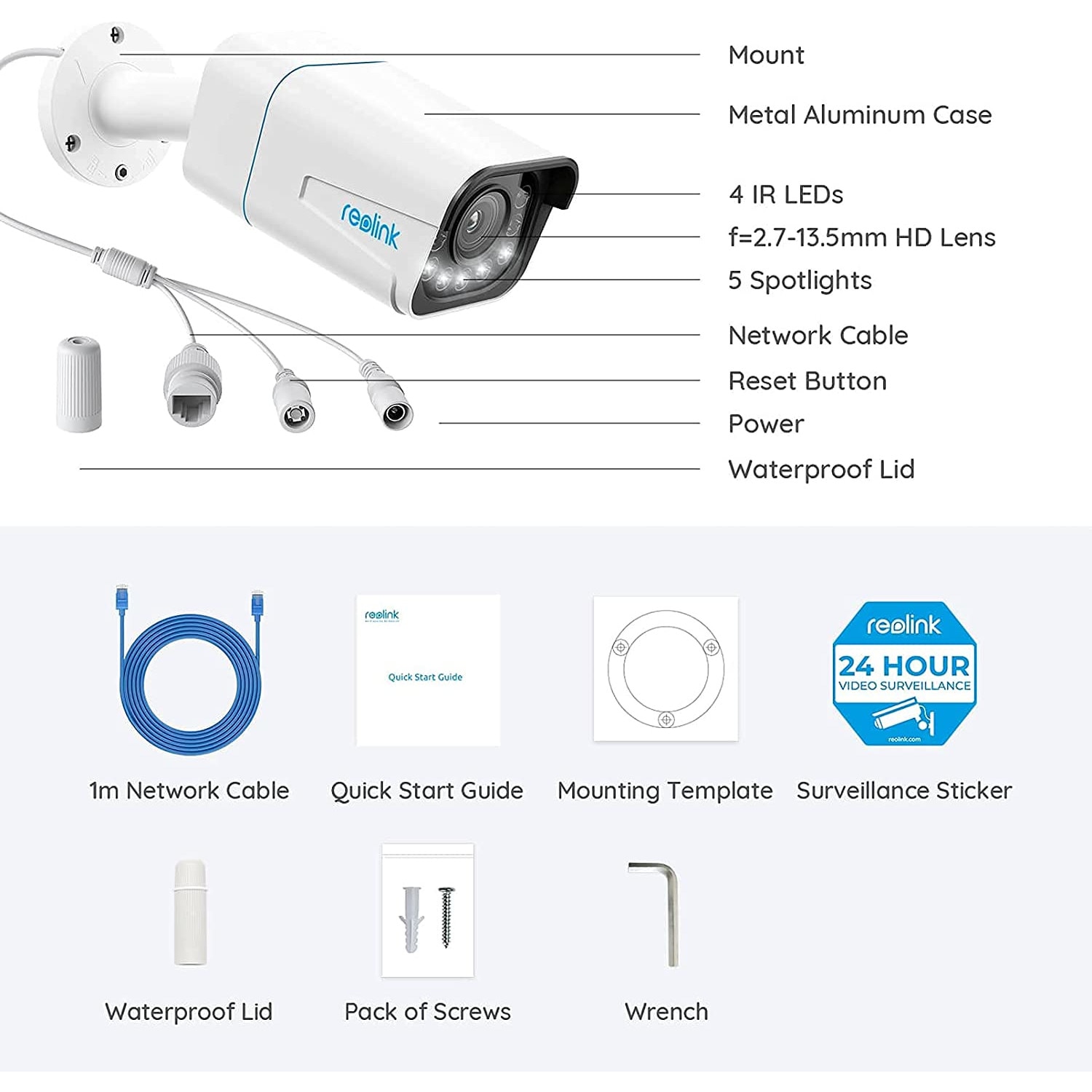 Camera securitate RLC-811A, Reolink, IP, 4K, PoE, Zoom optic 5X ...