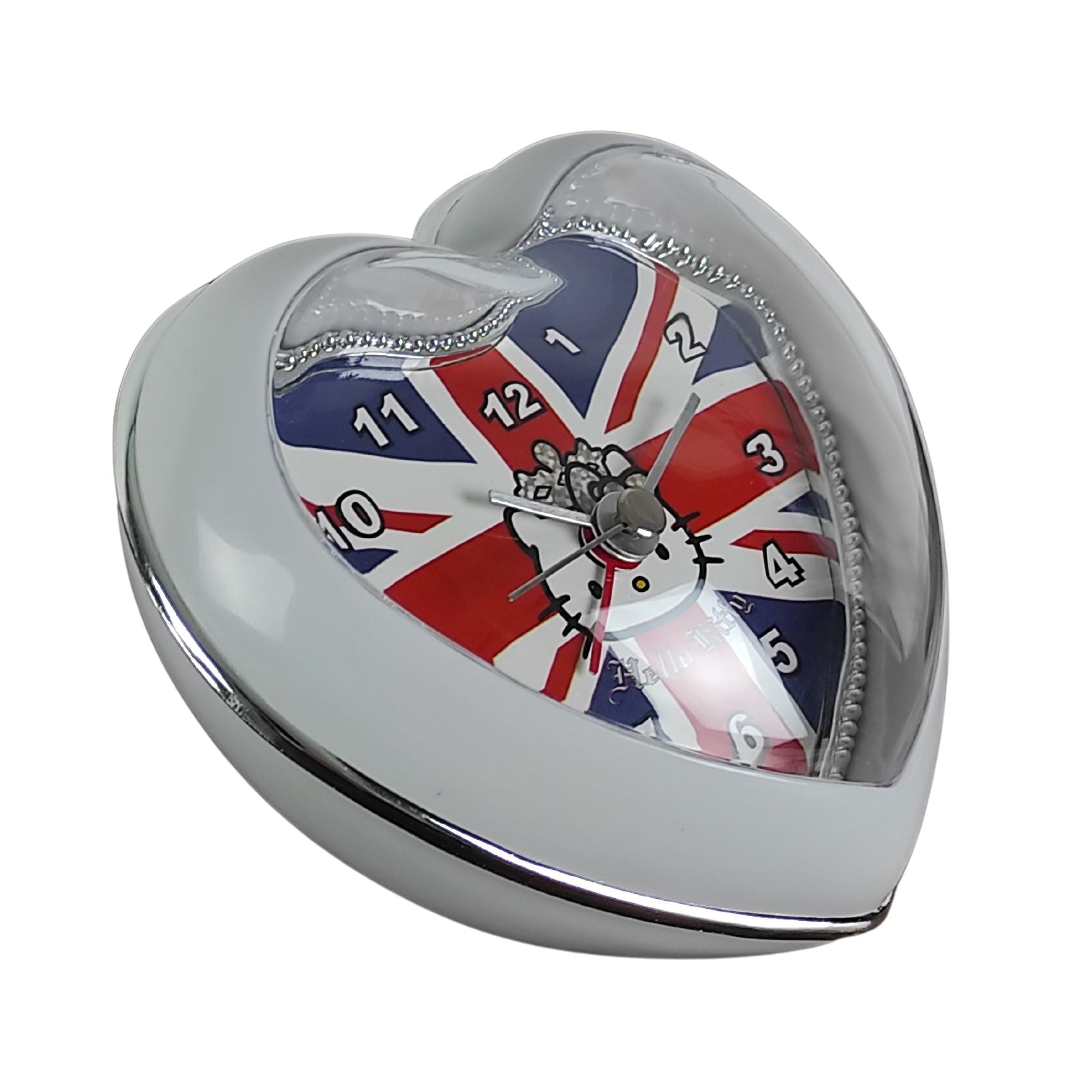 Ceas de masa Hello Kitty UK cu alarma, forma de inima, 11 x 11 cm ...