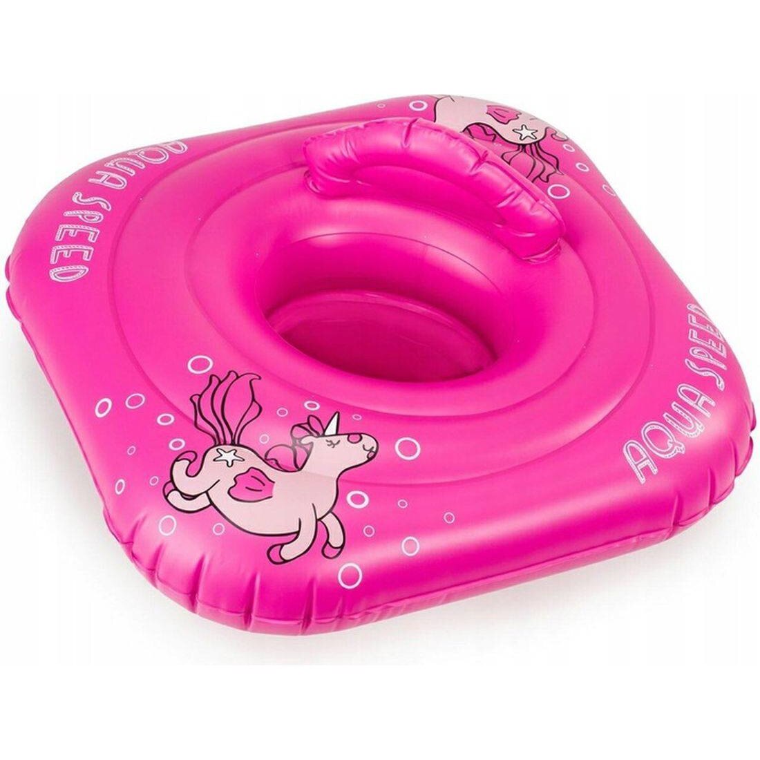 Colac pentru copii Aqua-Speed, Unicorn, 64cm, PVC, Roz - eMAG.ro