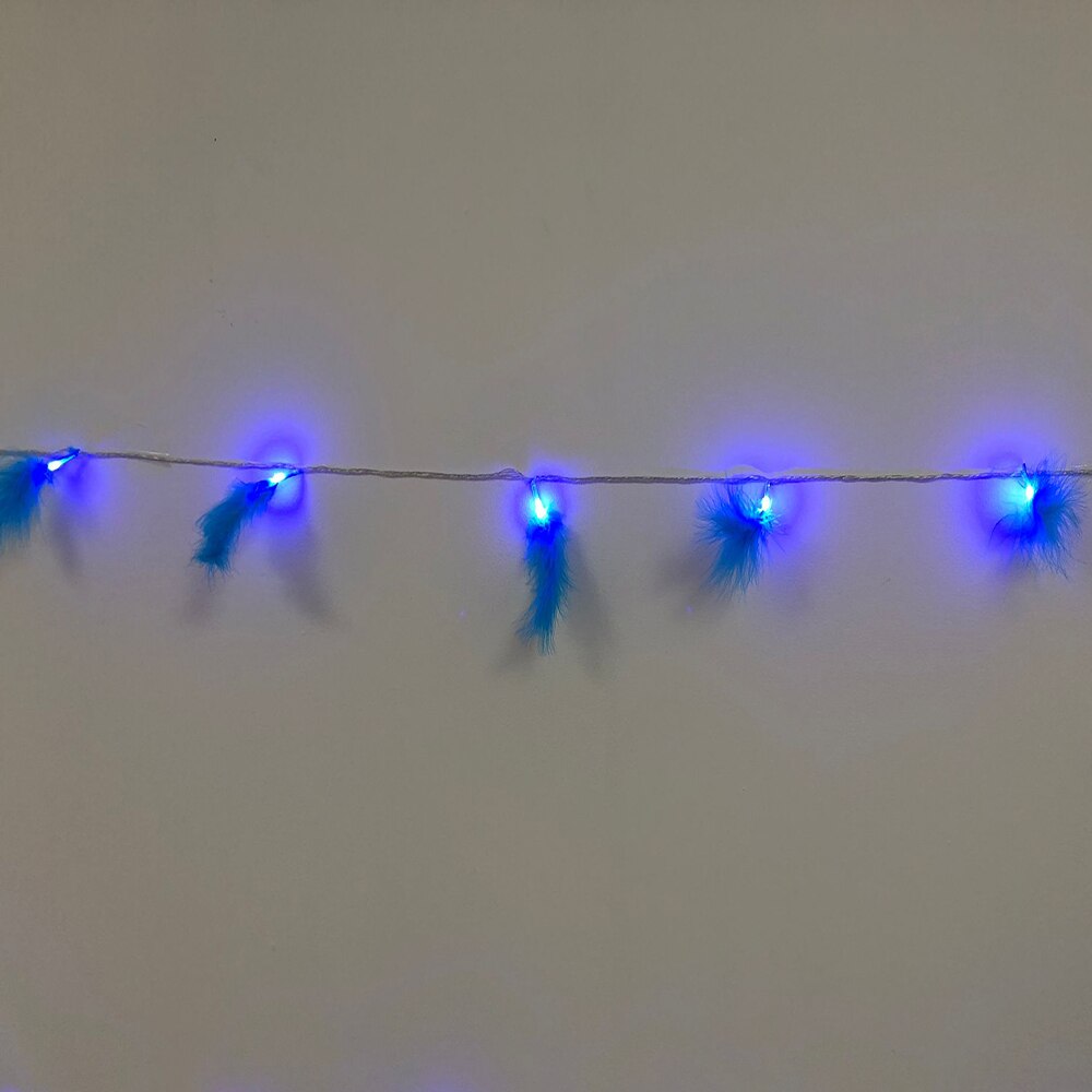 Instalatie decorativa LED cu pene colorate, 20 leduri, 3.5 m, albastru ...