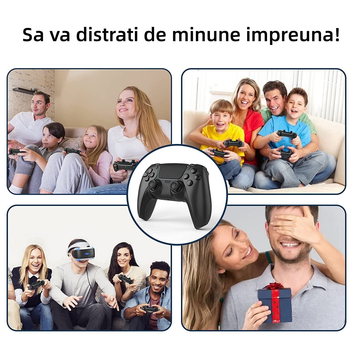 Gamepad, Controller, Pentru PS4/PS3/Android/PC/IOS, Conexiune Bluetooth ...