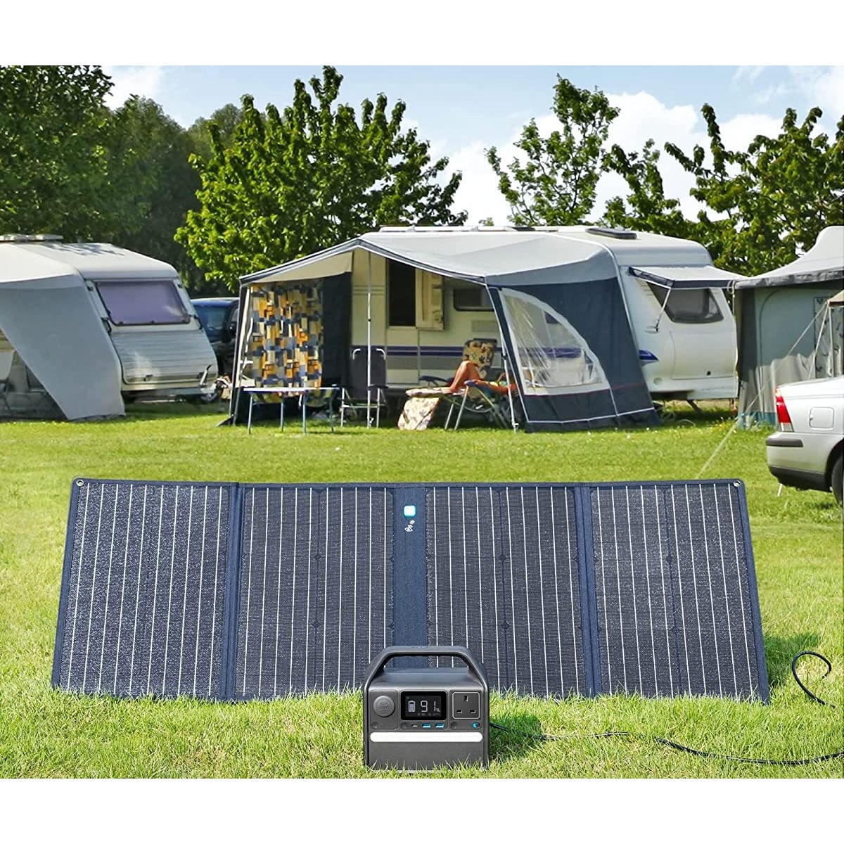 Panou solar pliabil Anker 625, 100W, Suport Ajustabil, USB-C, USB-A ...