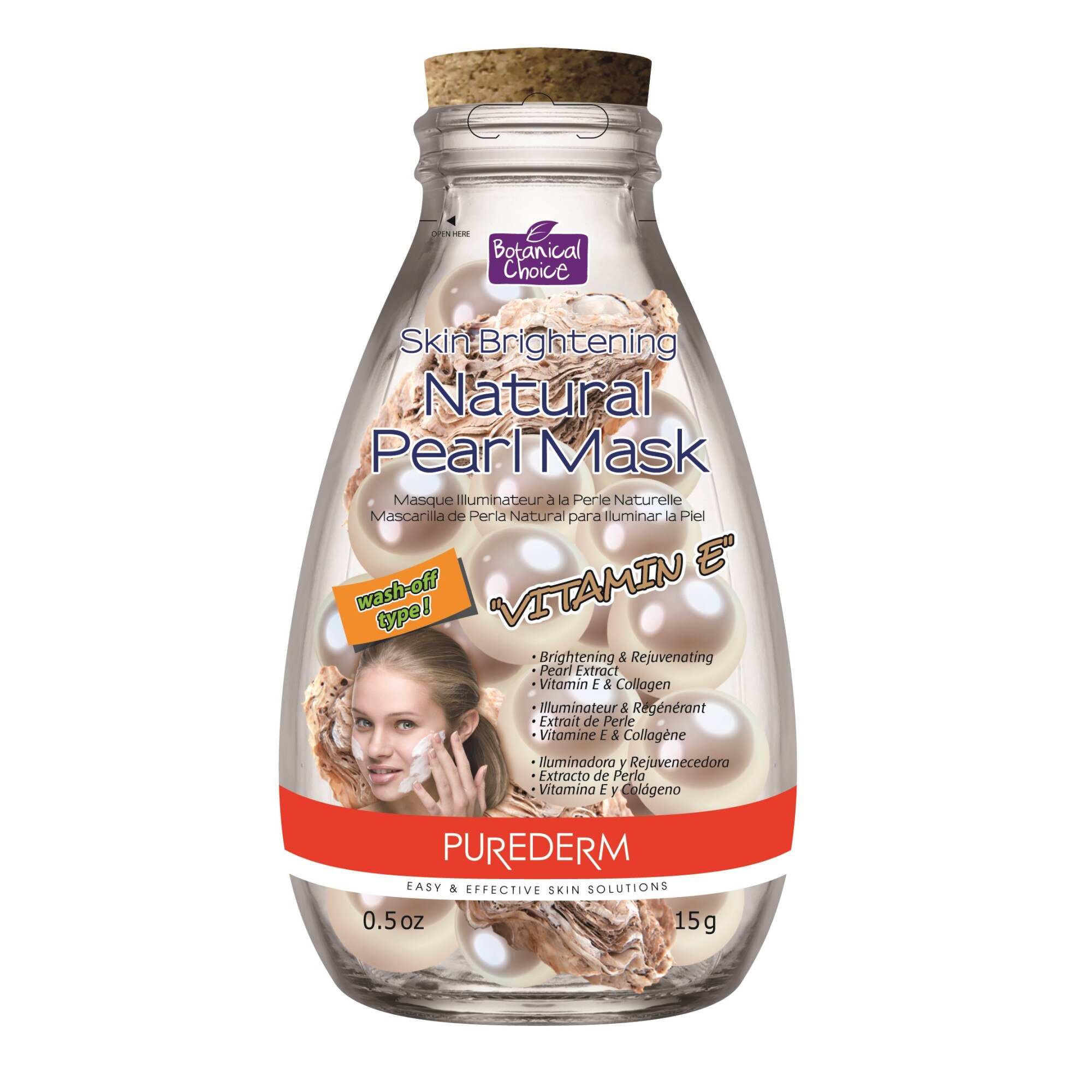 Masca fata Purederm Skin Brightening Natural Pearl Vitamin E, 15 ml ...