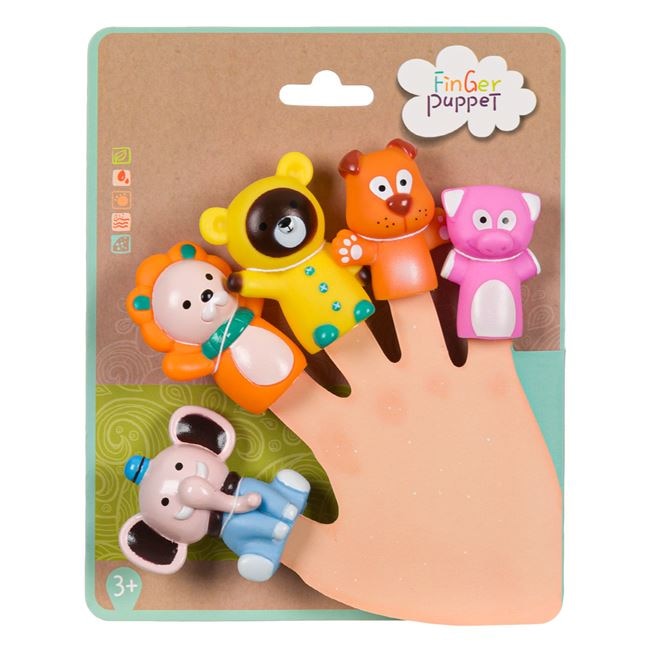 Set 5 Marionete pentru degete, animale salbatice, plastic - eMAG.ro