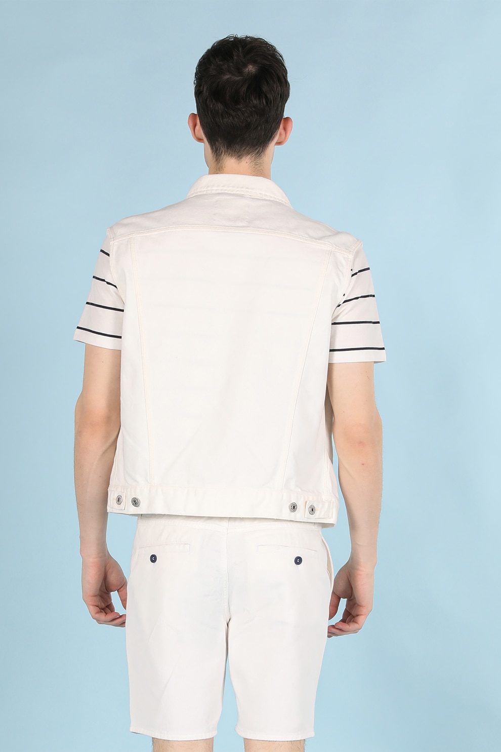 COLIN'S, Vesta din denim cu nasturi, Alb murdar, XL - eMAG.ro