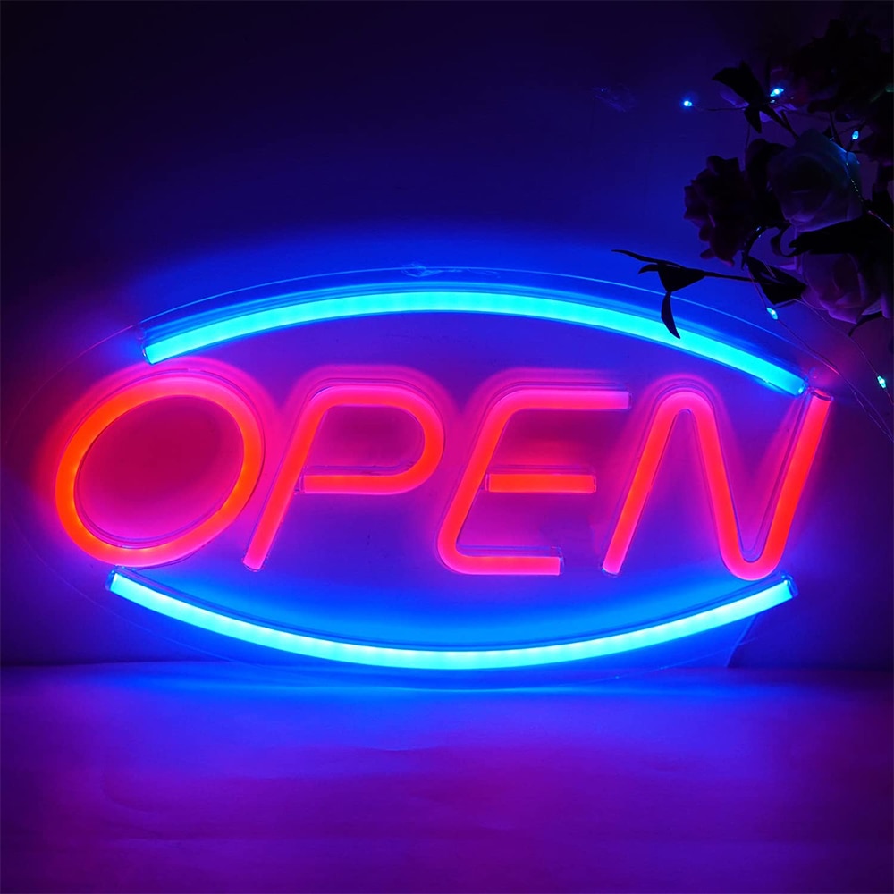 G-Tech LED neonfény dekoráció, Open, 45x22 cm, elemekkel és USB-vel ...