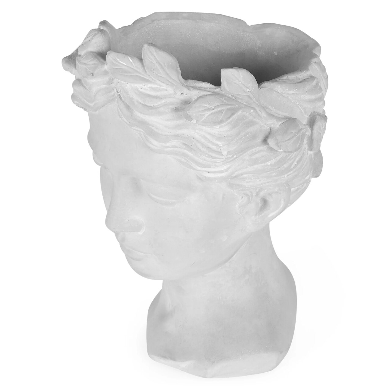 Vaza decorativa, forma de cap, ceramica, alb, 19 cm - eMAG.ro