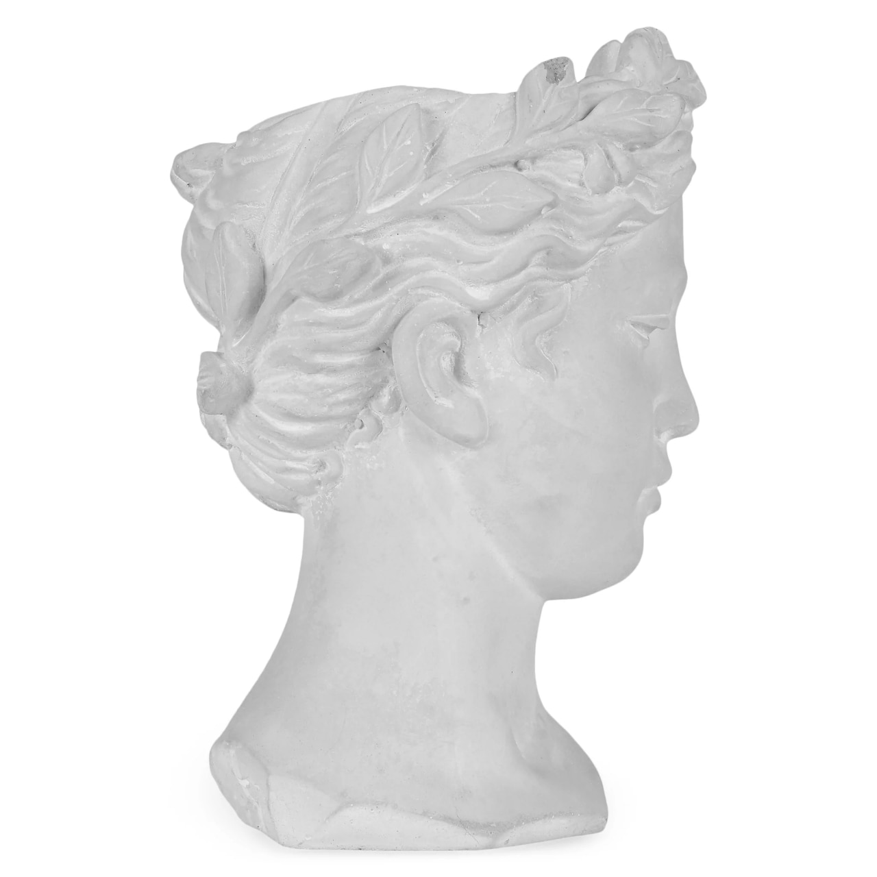 Vaza decorativa, forma de cap, ceramica, alb, 19 cm - eMAG.ro