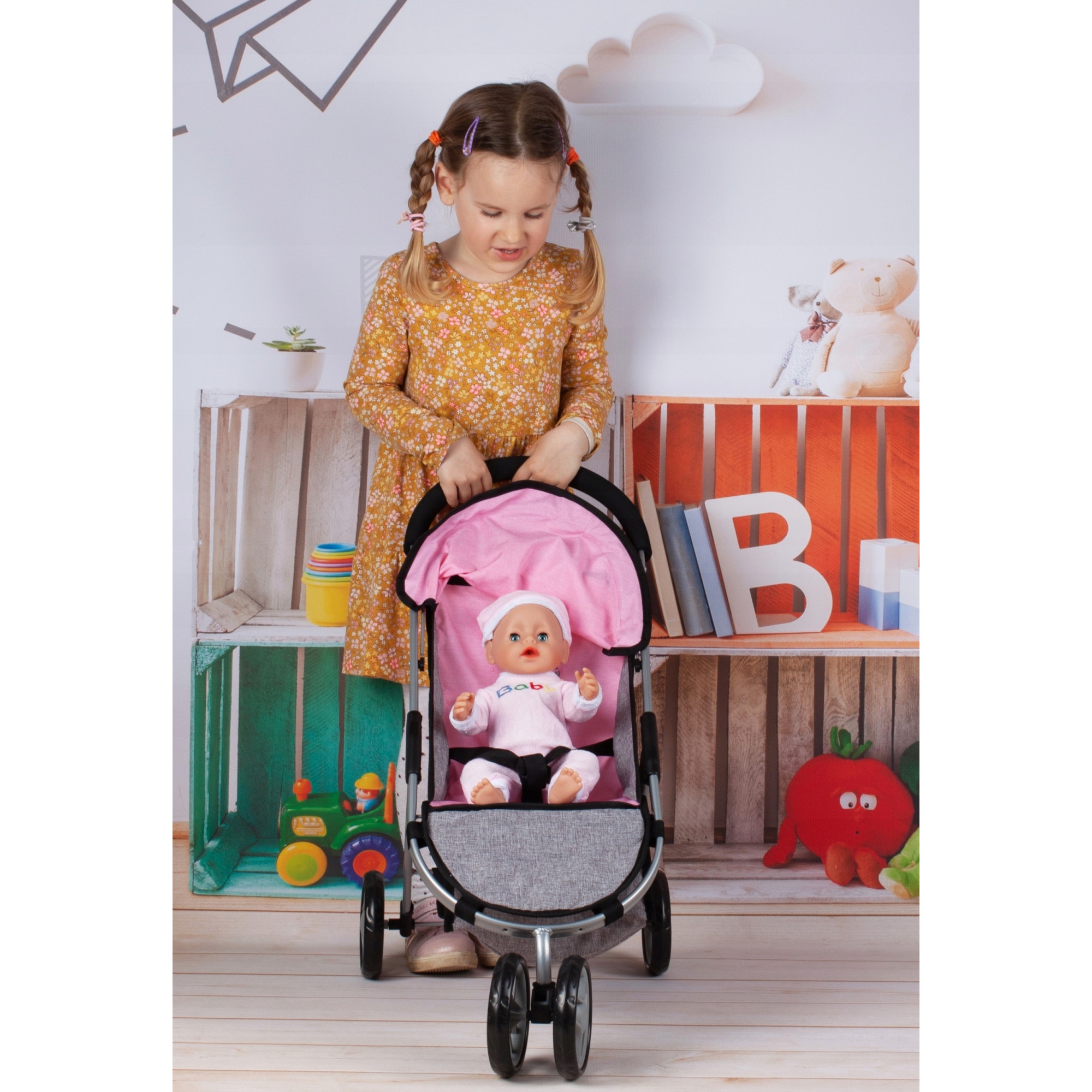 Jucarie Interactiva Carucior pentru Papusi, Usor si Confortabil de ...